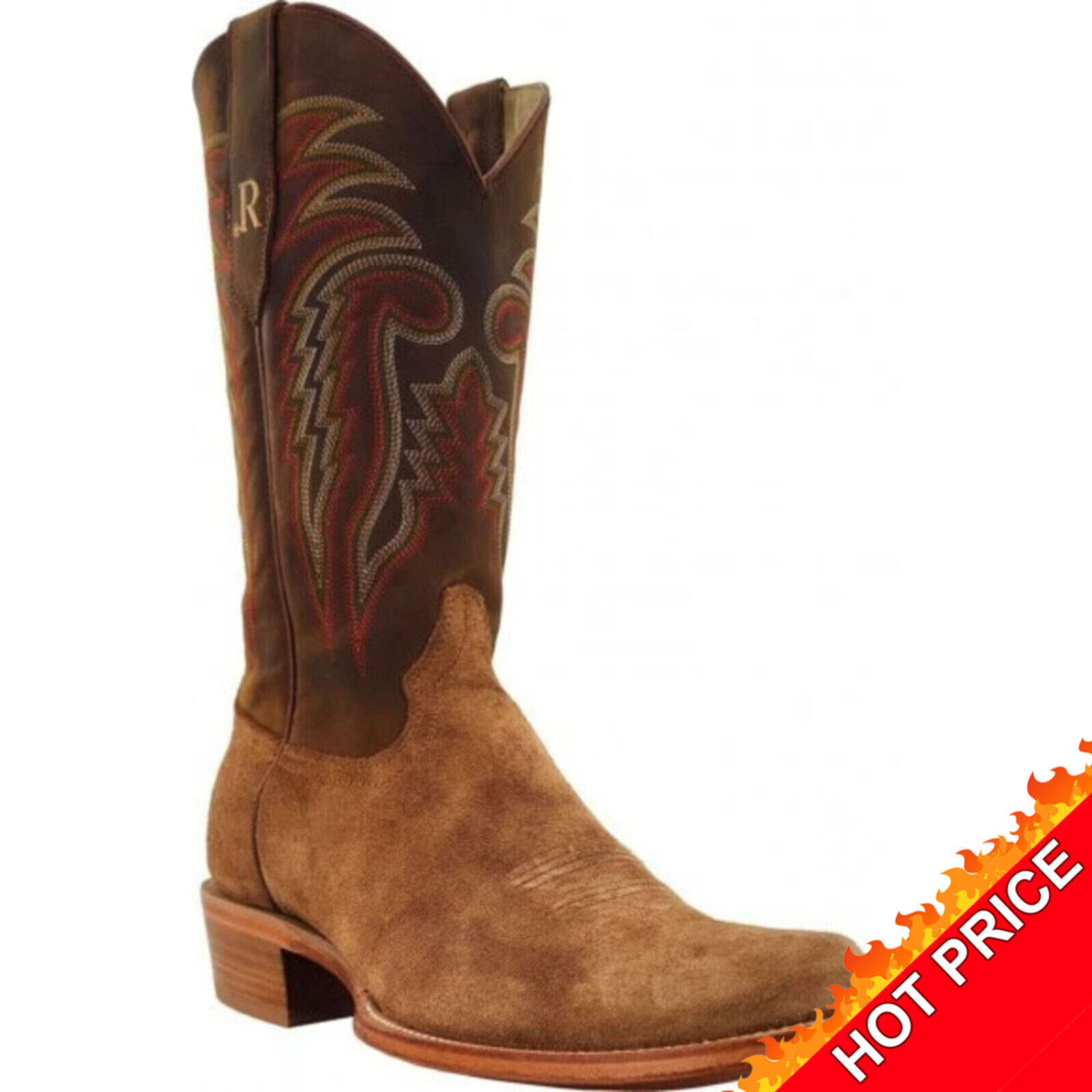 Shop RWatson Mens Tan Rough Out Western Boots SRW8200-1 | Save Now ...