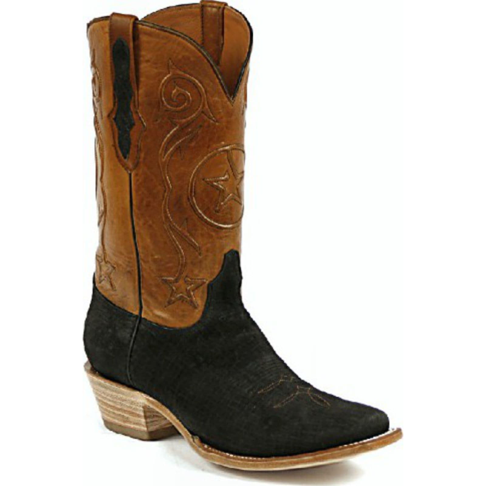 Black Unisex Jack Tri-Star Cording Hippopotamus Cowboy Boot
