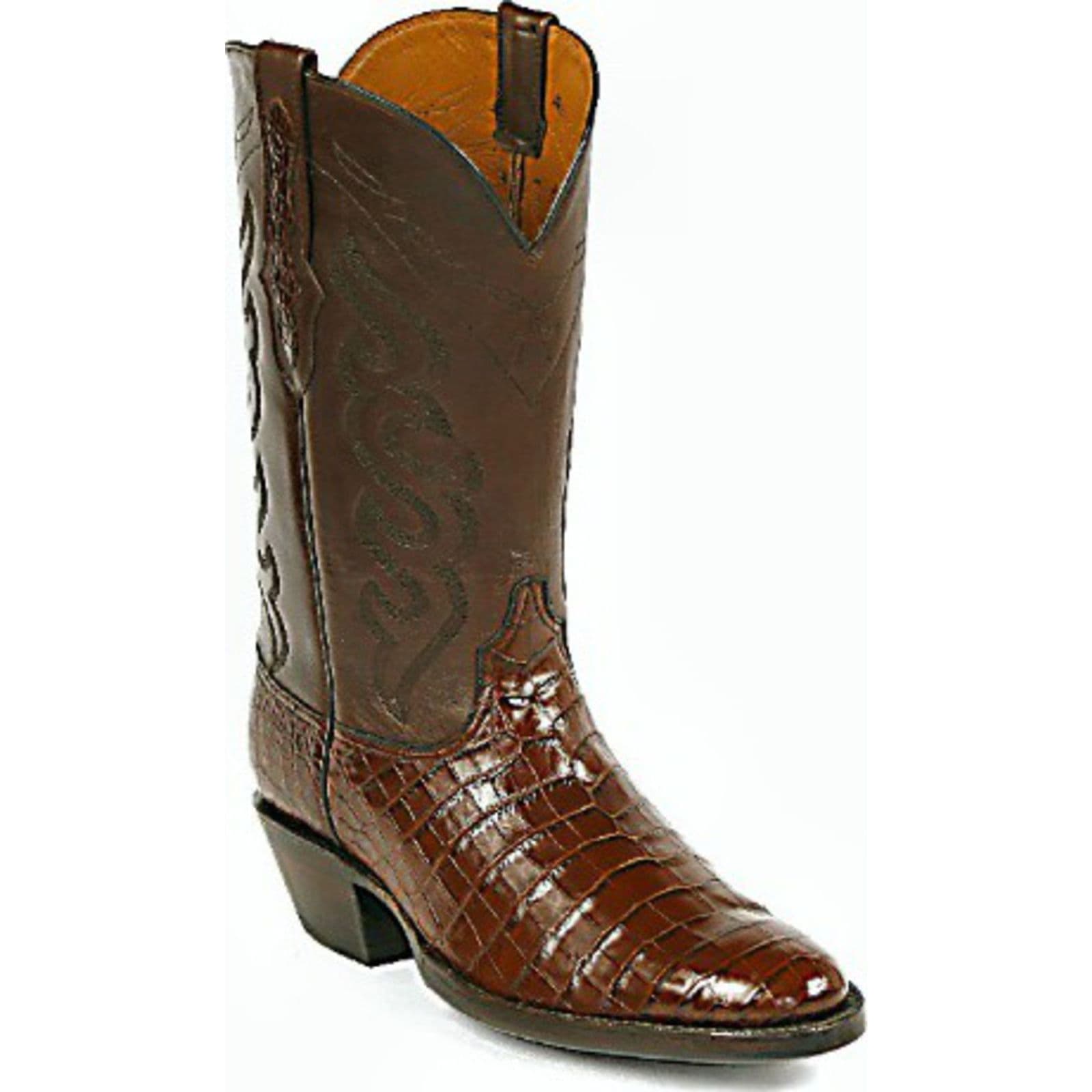 Black Unisex Jack Classic Stitch Nile Crocodile Belly Cowboy