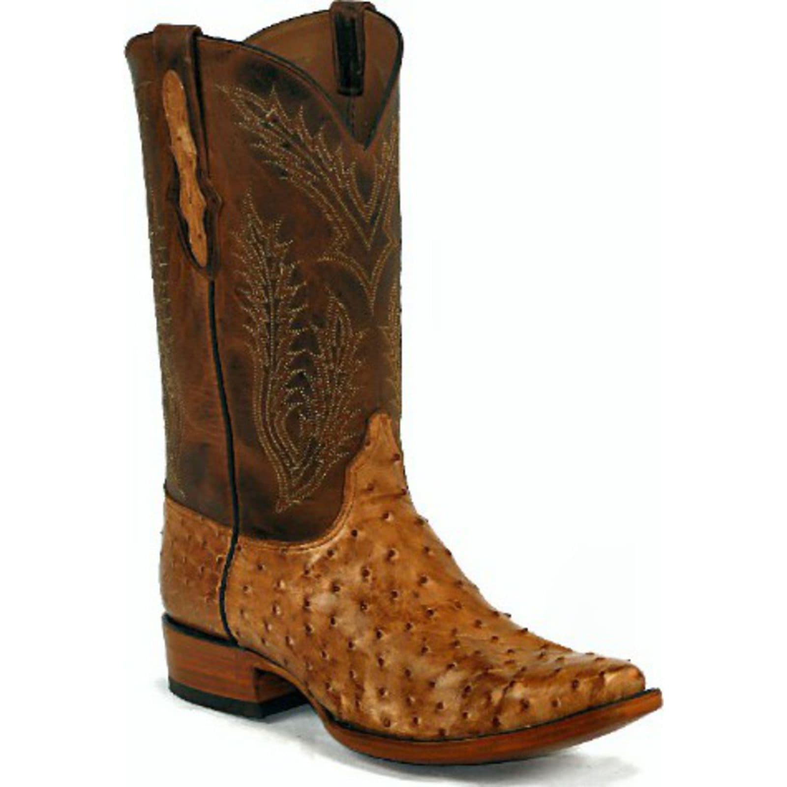 Black Unisex Jack Stitch 1200 Full Quill Ostrich Cowboy Boot