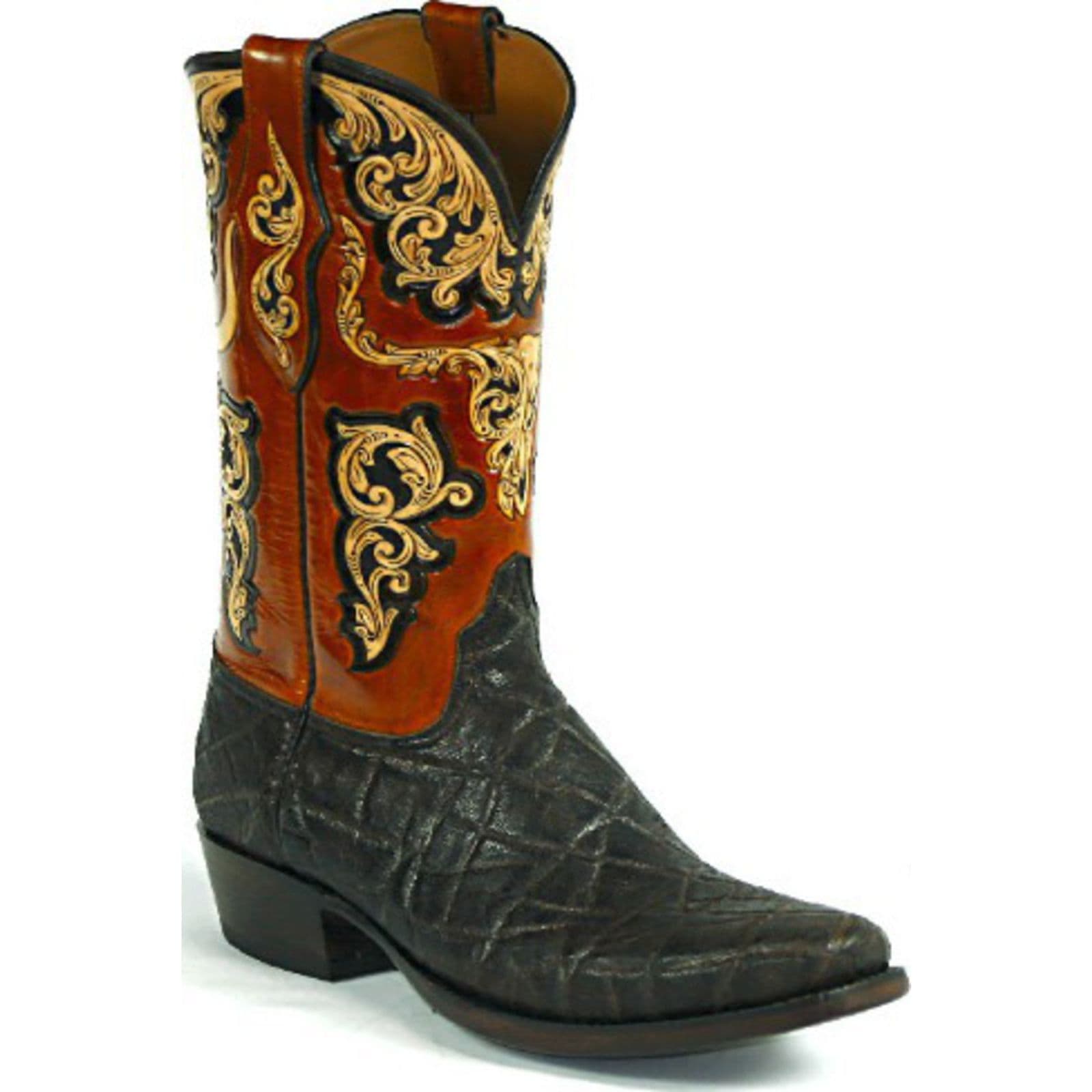 Shop Black Jack Mystic Skulls Craftsman Hand-Tooled Cowboy Boot HT-179 ...