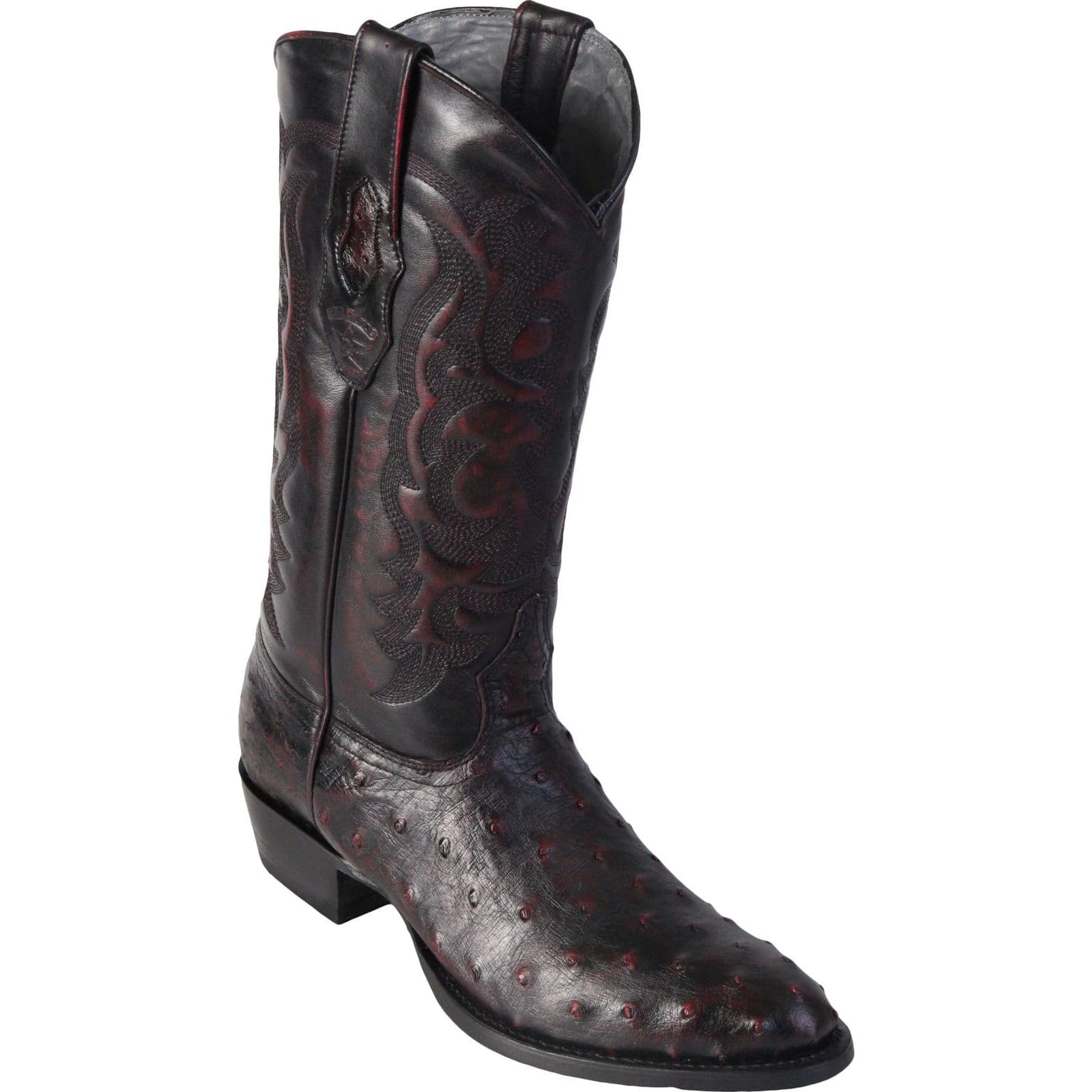 Shop Los Altos Mens Round Toe Ostrich Black Cherry Cowboy Boot 650318 ...
