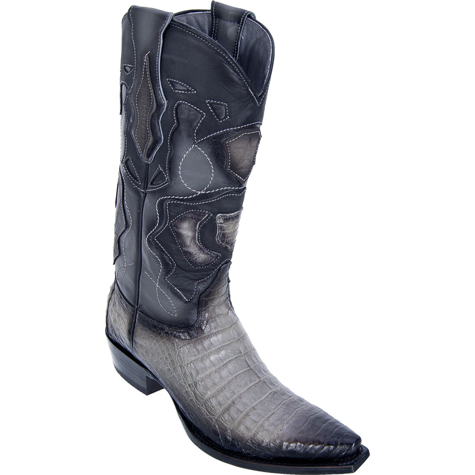 Shop Los Altos Mens Snip Toe Caiman Belly Faded Gray Cowboy Boot ...