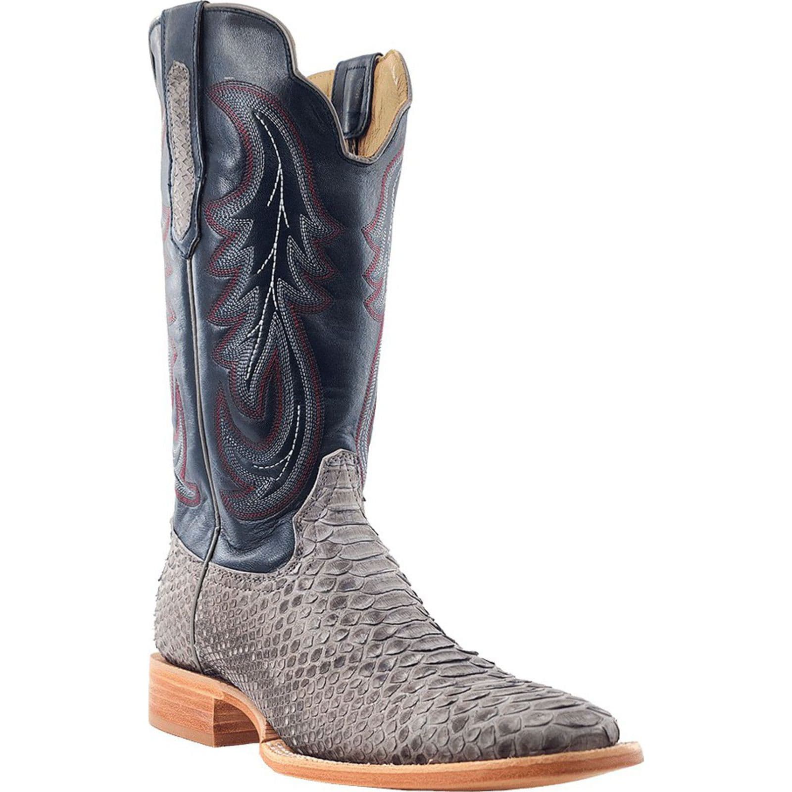 Shop RWatson Mens Grey Sueded Back Cut Python Western Boots RW7914-2 ...