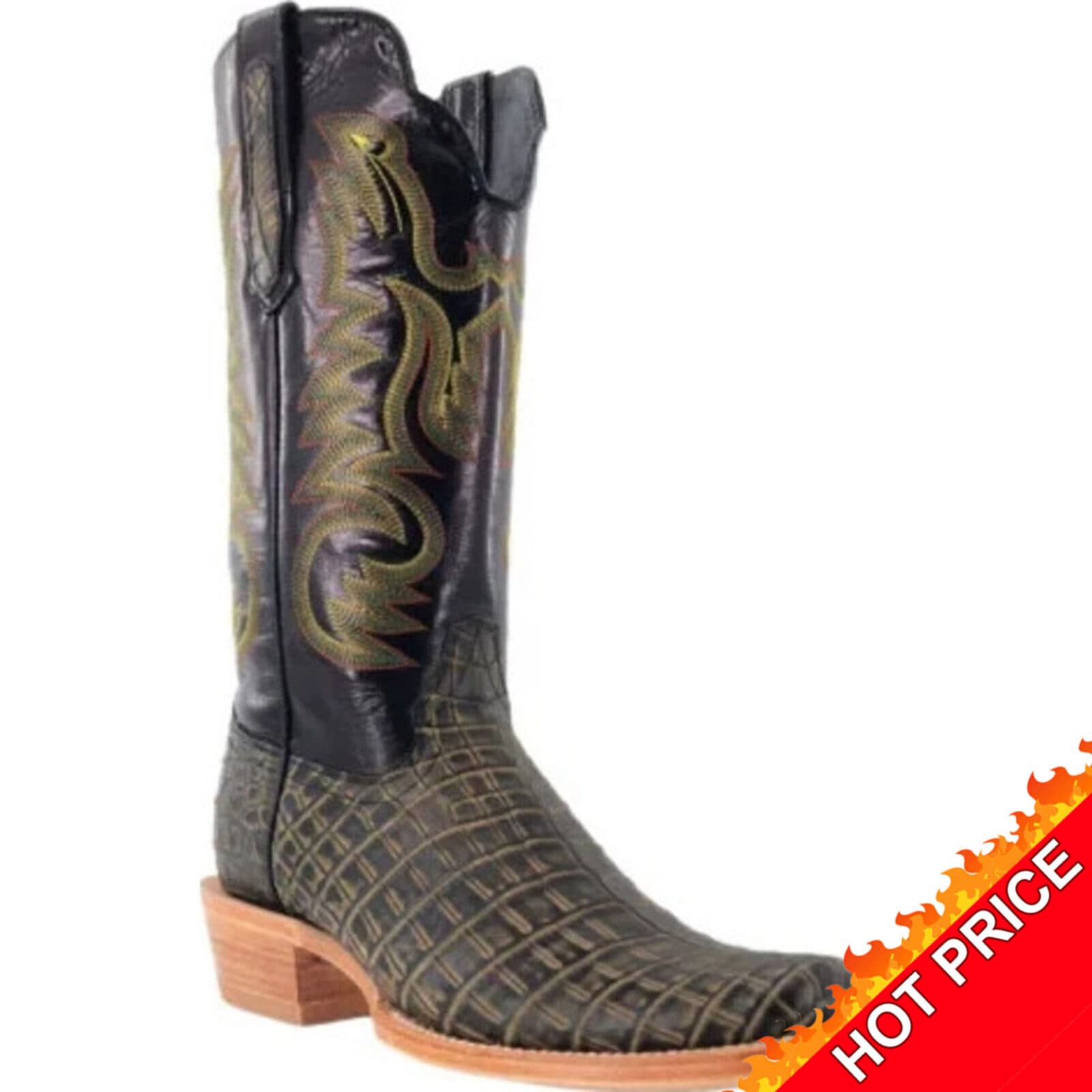 Shop New Men's RWatson 9006-1 Green Safari Nile Crocodile Square Toe ...