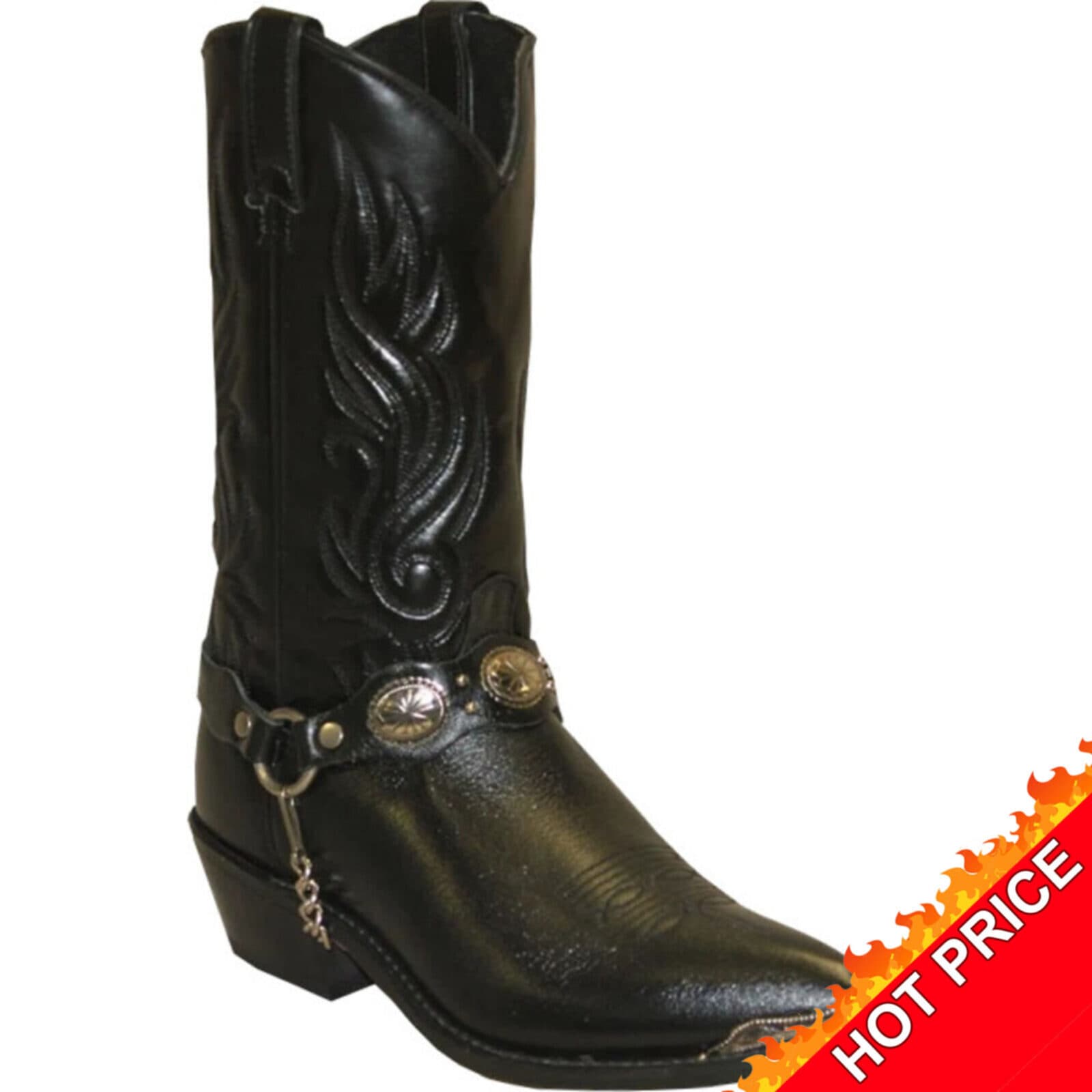 Shop Sage Mens 12" Black Harness Western Boot 3033 | Save Now + Free ...
